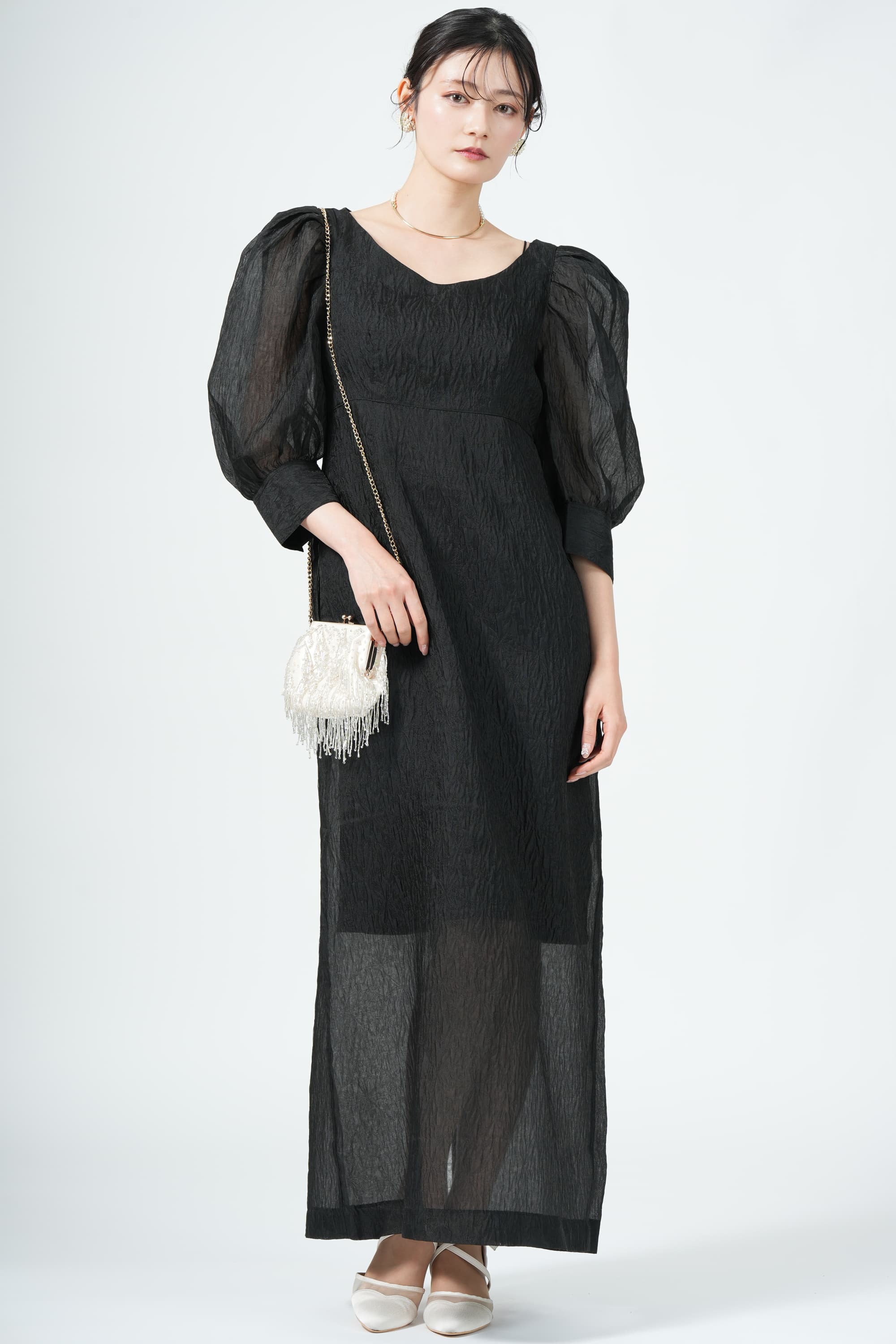 Dorry Doll シアーライン上品ベージュパンプス (M〜L) をレンタル - 結婚式パーティーのドレスレンタルはおしゃれコンシャス