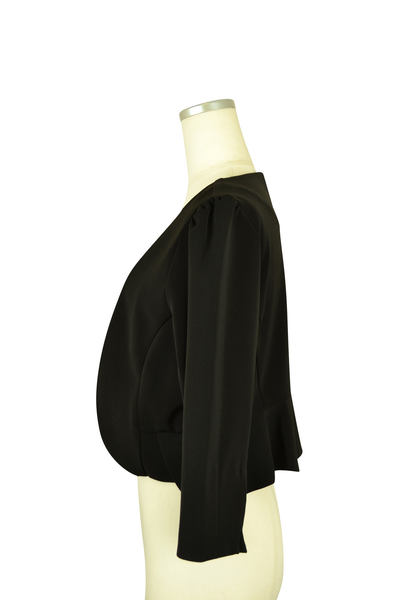 PALME D'OR シンプル7分袖ブラックジャケット (S〜M) をレンタル - 結婚式パーティーのドレスレンタルはおしゃれコンシャス