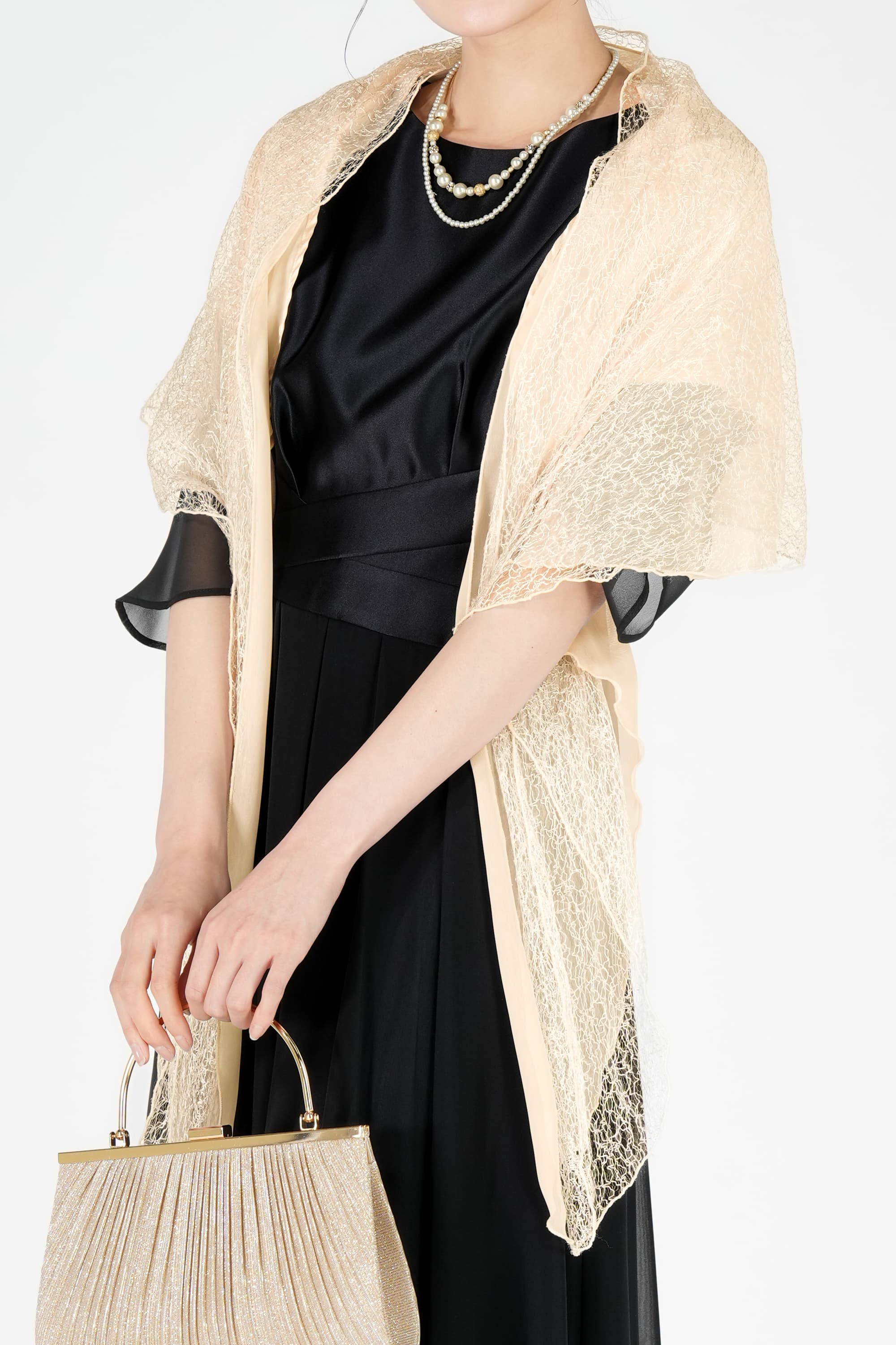 mebelle muse メロンチュールアイボリーショール (L) をレンタル - 結婚式パーティーのドレスレンタルはおしゃれコンシャス